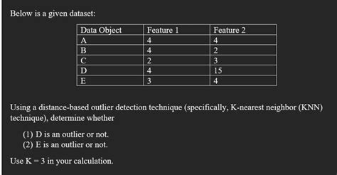 Solved Below Is A Given Dataset Using A Distance Based