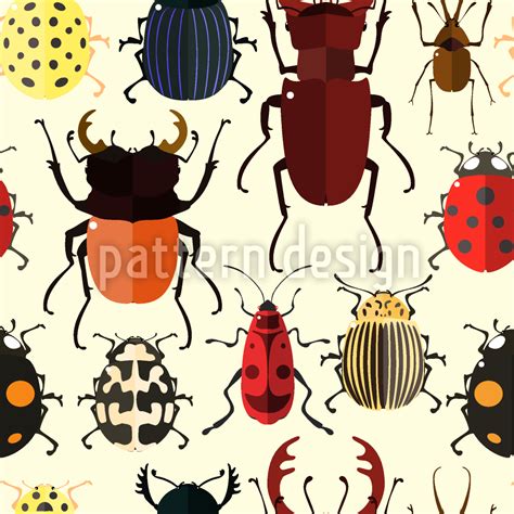 Cute Bugs Seamless Vector Pattern Design