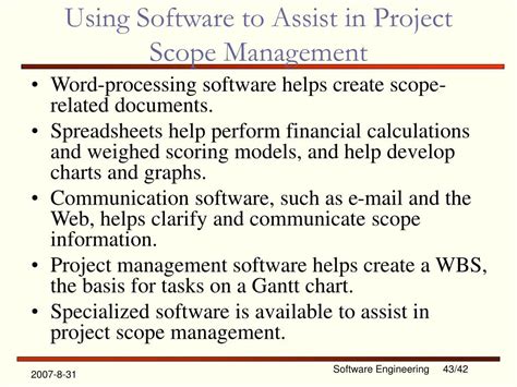 Ppt Software Project Management 2007 Project Scope Management Powerpoint Presentation Id 6035333