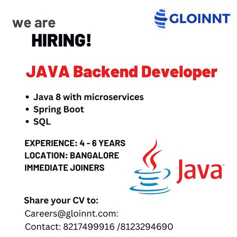 Bangalorehiring Immediatejoiners Immediatejoiner Hiringnow Java