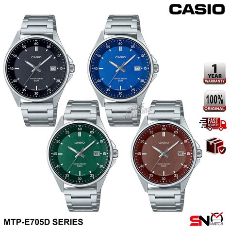 Casio Mens Watch Mtp E705d Date Display Fashion Quartz Stainless Steel