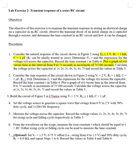 Lab Exercise Transient Response Of A Series RL Chegg Com