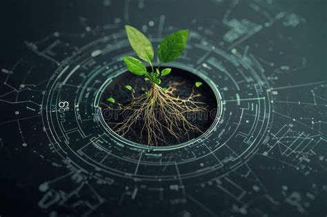 Exploring The Intersection Of Nature And Technology A Plant Thrives In