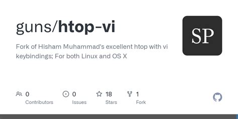 Github Guns Htop Vi Fork Of Hisham Muhammads Excellent Htop With Vi Keybindings For Both