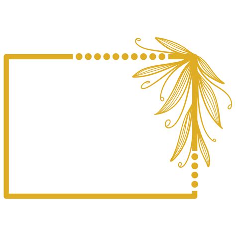 Golden Rectangle Frame With Leaves 13078017 Png