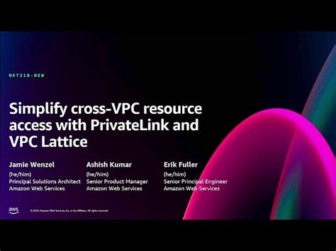 Free Video Simplify Cross Vpc Resource Access With Privatelink And Vpc Lattice From Aws Events