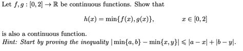 Solved Let F G R Be Continuous Functions Show That Chegg Com