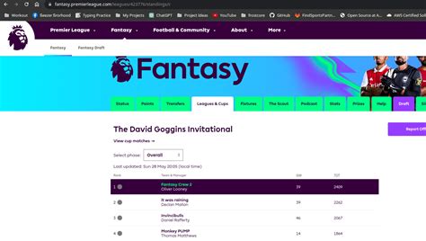 fpl mini league board oliver looney