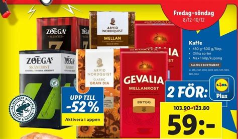 Zoegas Skånerost Kaffe Malet Lidl December 2023