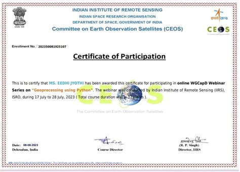 Jyothi Eedhi On Linkedin Wgcapd Python Geoprocessing Iirs Isro