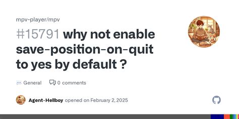 Why Not Enable Save Position On Quit To Yes By Default · Mpv Player