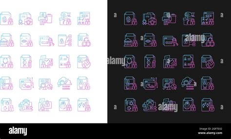 Sensitive Information Types Gradient Icons Set For Dark And Light Mode Stock Vector Image And Art