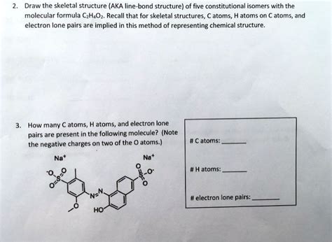 Solved Draw The Skeletal Structure Aka Line Bond Structure Of Five Constitutional Isomers