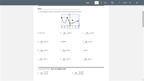 Solved 1 Use The Graph Of The Function Below To Find The