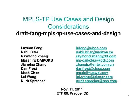 Ppt Mpls Tp Use Cases And Design Considerations Draft Fang Mpls Tp