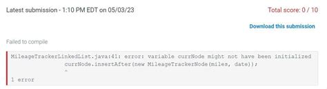 Solved Given The Mileagetrackernode Class Complete Main