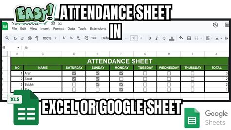 how to make an attendance sheet in excel exceltips exceltutorial