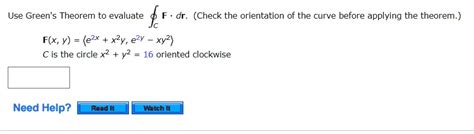 use green s theorem to evaluate âˆ®cf Â· dr check the orientation of