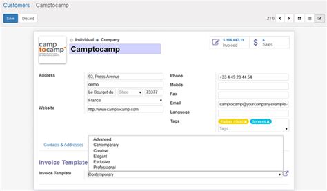Odoo Invoice Template Behance