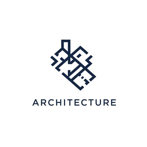 Creative Abstract Floor Plan Logo For Architecture Firm With Geometric