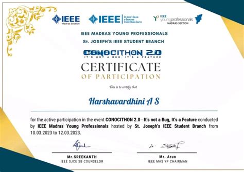 Harshavardhini A S On Linkedin Conocithion Ieeeyp