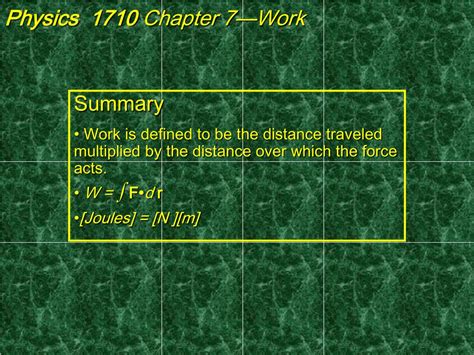 PPT Physics 1710 Chapter 7âWork PowerPoint Presentation free download ID 3965778