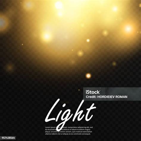 골드 빛 입자 Bokeh입니다 반짝이 효과 반짝과 버스트 황금 반짝 빛나는 별 빛나는 입자의 벡터 축제 그림입니다 불 별 투명 한 절연 금색에 대한 스톡 벡터 아트 및 기타