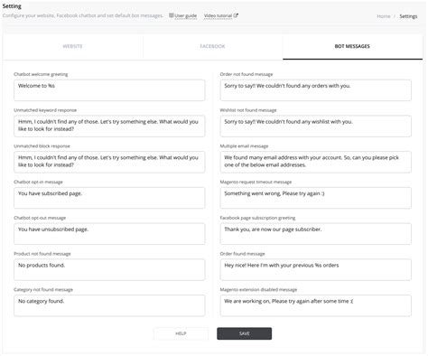 bot default messages botgento