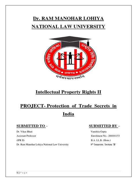 Ipr Ii Project Pdf Trade Secret Intellectual Property