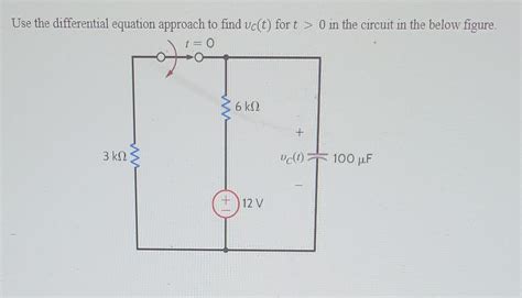 Solved Use The Differential Equation Approach To Find Vc T Chegg Com
