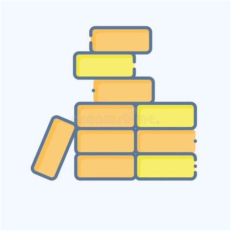 Icon Brickwork Related To Building Material Symbol Doodle Style Simple Design Editable Stock