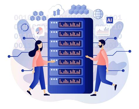 Big Data Concept Data Science And Jobs Data Analysis Tiny Character Data Engineers Developer