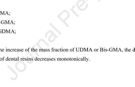 Variations Of The Degree Of Conversion With Different Monomer Ratios