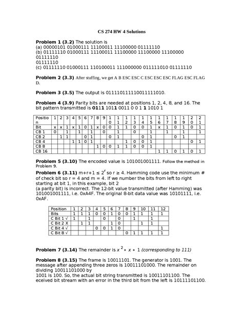 Homework 4 With Solutions For Data Communications Cs 274