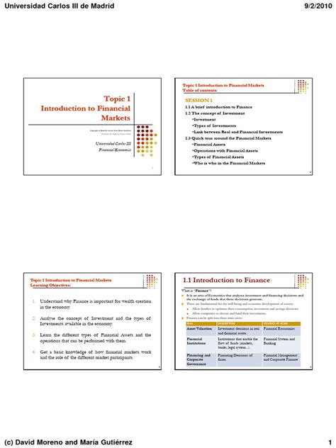 Topic 1 Introduction Pdf Investing Wealth