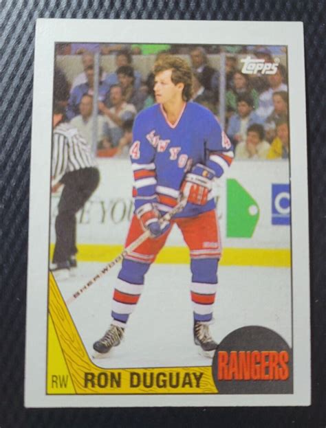 1987 88 Topps Ron Duguay New York Rangers Hockey Nhl Career Stats Card
