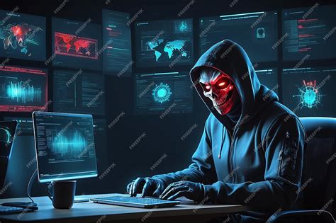 Premium Ai Image Wanted Hackers Coding Virus Ransomware Using Laptops And Computers Cyber