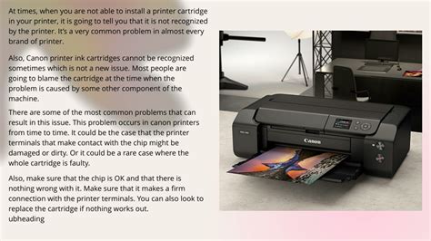 Ppt Guide To Fix Canon Printer Not Recognizing New Ink Cartridge Powerpoint Presentation Id