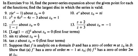 Solved In Exercises 9 To 16 Find The Power Series