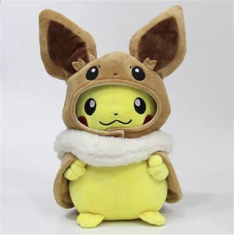 Pikachu Plush Wearing Eevee Cape Plush Eevee Plush Pokemon New