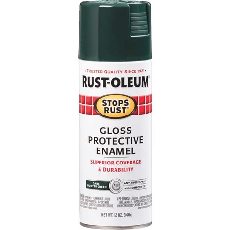 Rust Oleum Stops Rust Dark Hunter Green Gloss 12 Oz Anti Rust Spray