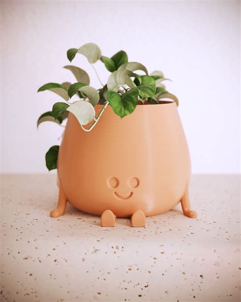 Happy Pot 3d Print Stl File Stl File For 3d Printers Home Decor Digital Download Person