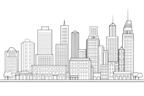 Buildings Building Sketch Architecture Premium Ai Generated Image