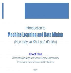 Lecture Introduction To Machine Learning And Data Mining Lesson