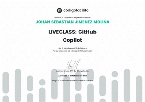 Johan Sebastian J On Linkedin Liveclass Github Copilot Código Facilito