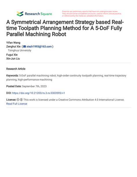 pdf a symmetrical arrangement strategy based real time toolpath planning method for a 5 dof