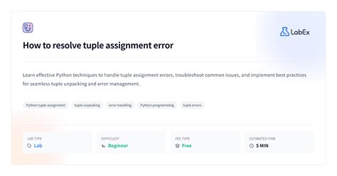 How To Resolve Tuple Assignment Error Labex