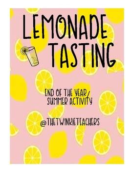 Lemonade Tasting By The Twinkie Teachers Teachers Pay Teachers