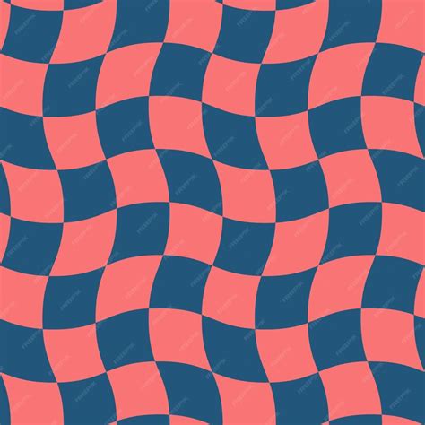 Premium Vector Warped Checkered Seamless Pattern Vector Red Blue Colours Abstract Background