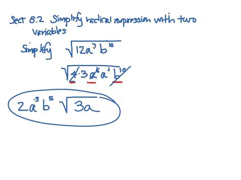Showme Simplify Radicals With Variables